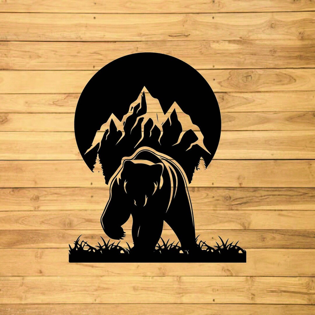 Grizzly Bear and Mountains Claws SVG, Bear SVG, Bear Claw Mark Svg ...