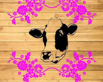 Flower Cows Svg Cricut Heifer Png Funny Farm Animal Clipart - Etsy