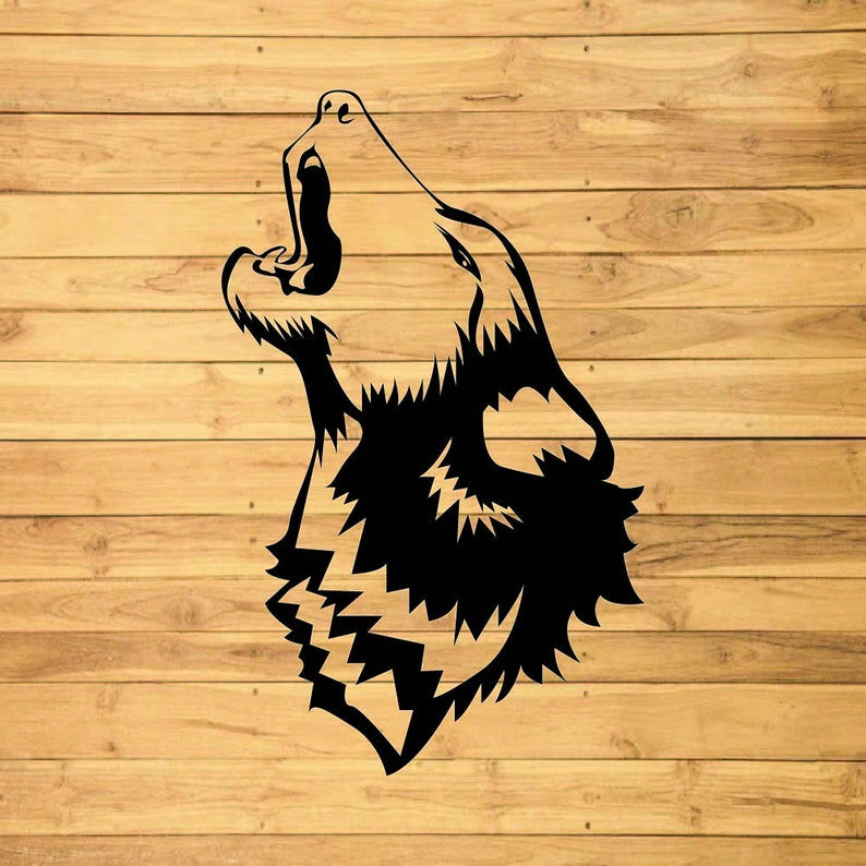 Wolf Howling SVG File, Howling Wolf Svg, Gray Wolf Svg, Mountain Wolf ...