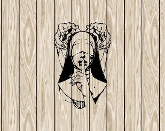 Nun Svg Halloween Clipart Possessed Nun Cut File Scary Horror Nun ...