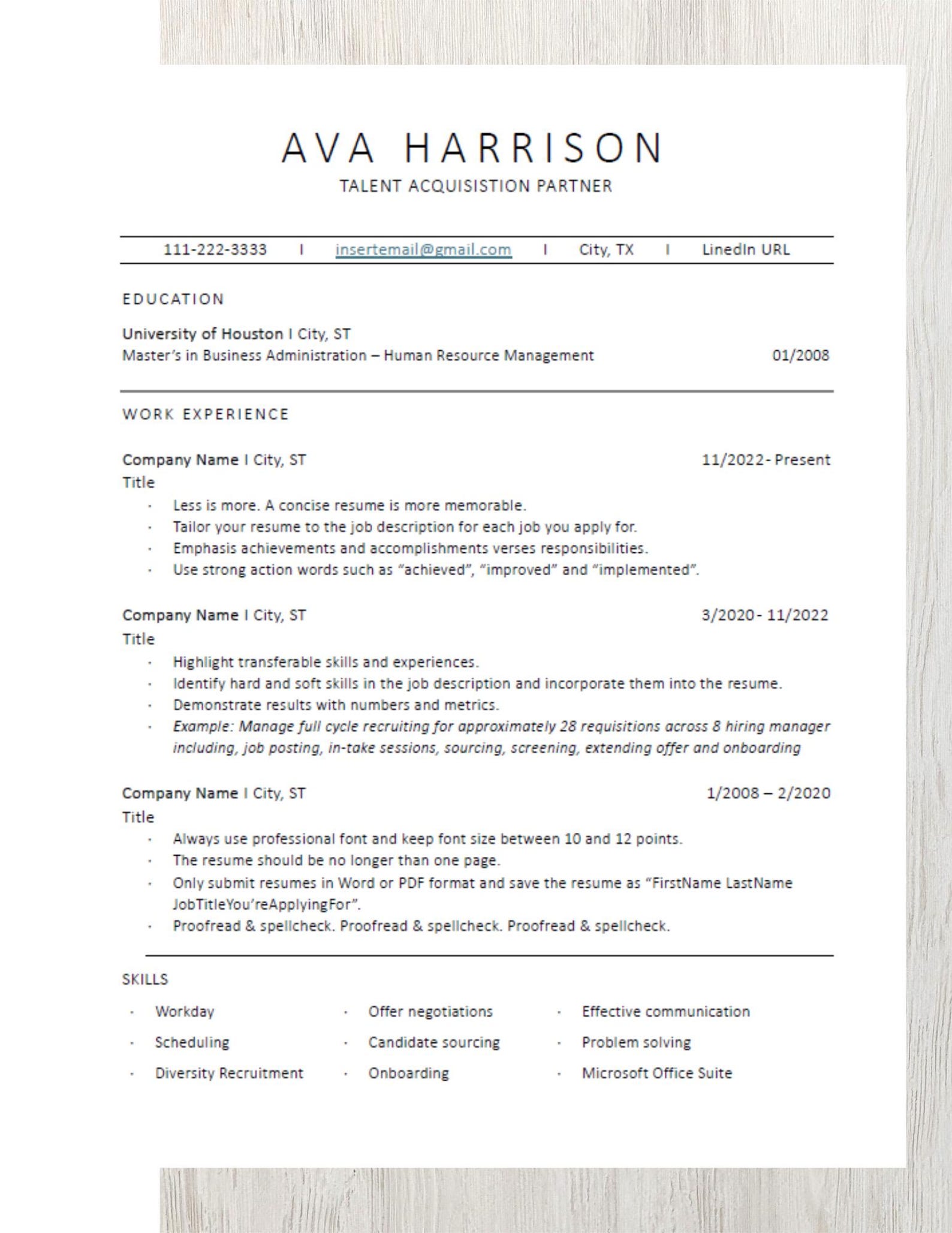 2024 Simple Resume Template PDF Word - Etsy