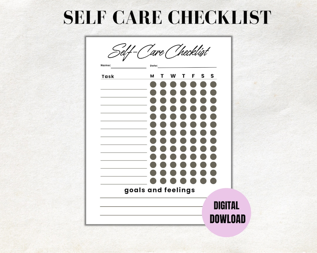 Self Care Planner Printable for Mental Health and Daily Good Habits ...