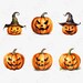 Jack O Lantern PNG, Pumpkin Face Clipart, Watercolor Halloween Pumpkin ...