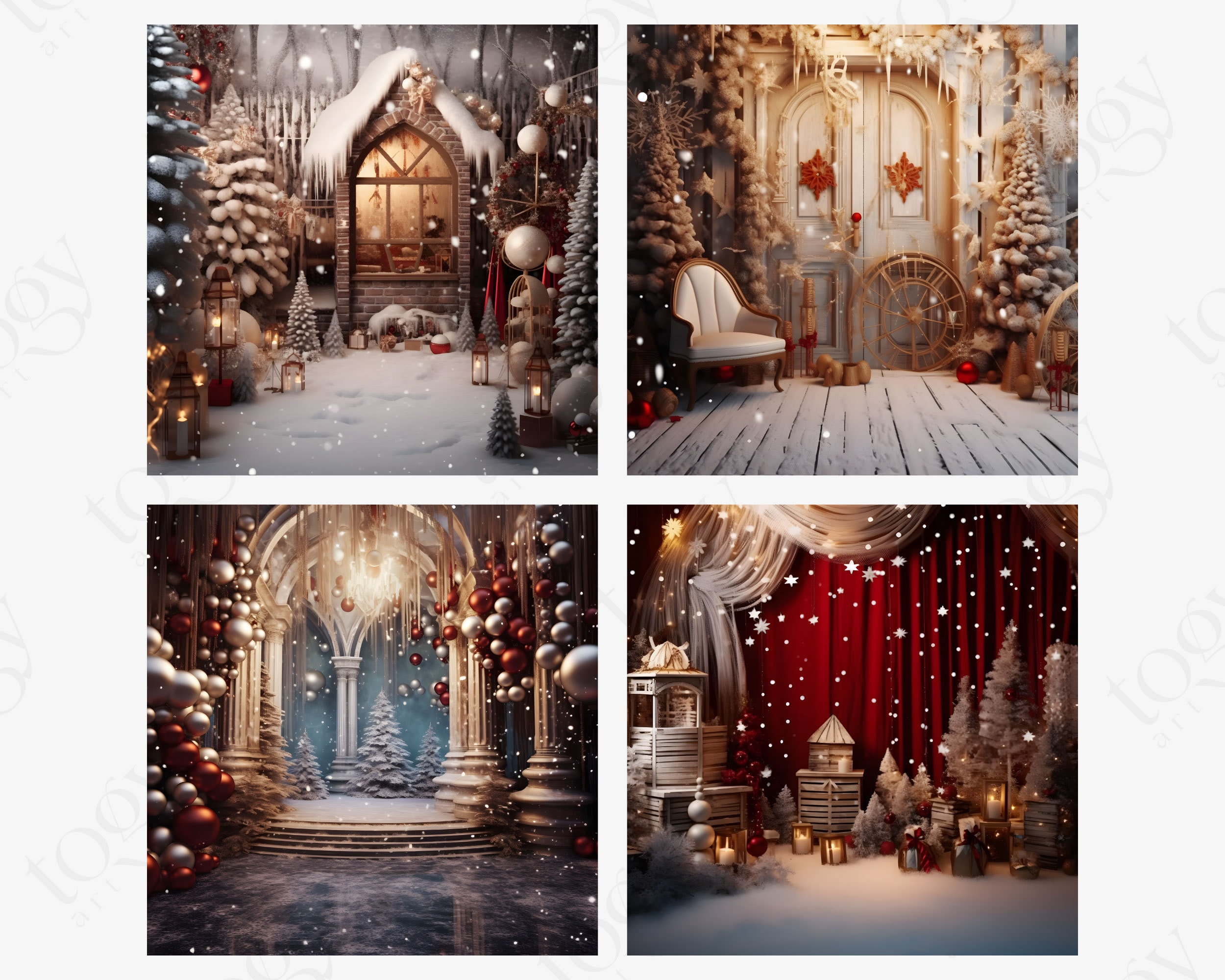 Cozy Christmas Digital Backdrop, Christmas Digital Background for Photo ...