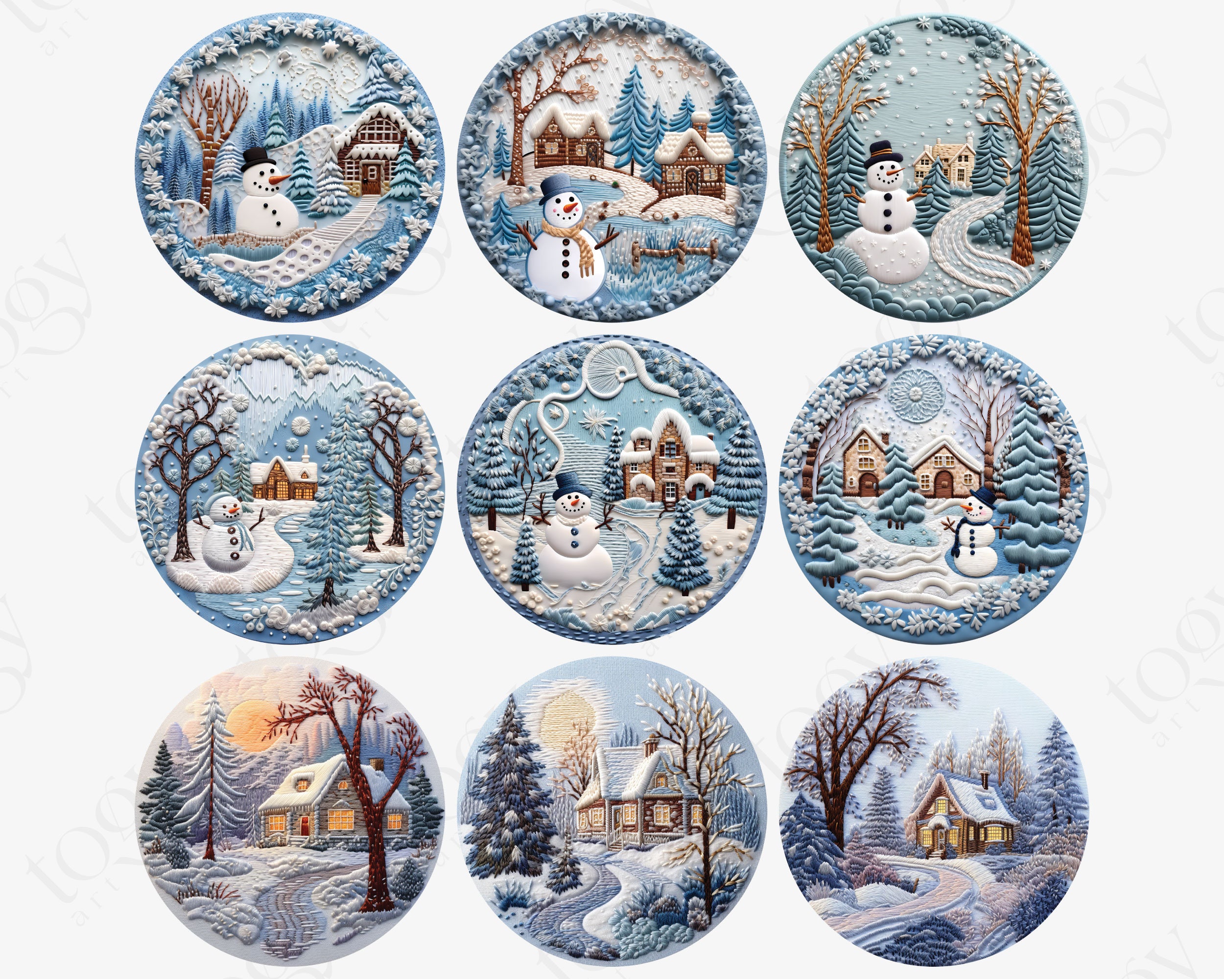 3D Christmas Ornaments 35 PNG Bundle, Sublimation Design, Festive Round ...