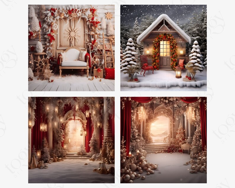 Cozy Christmas Digital Backdrop, Christmas Digital Background for Photo ...