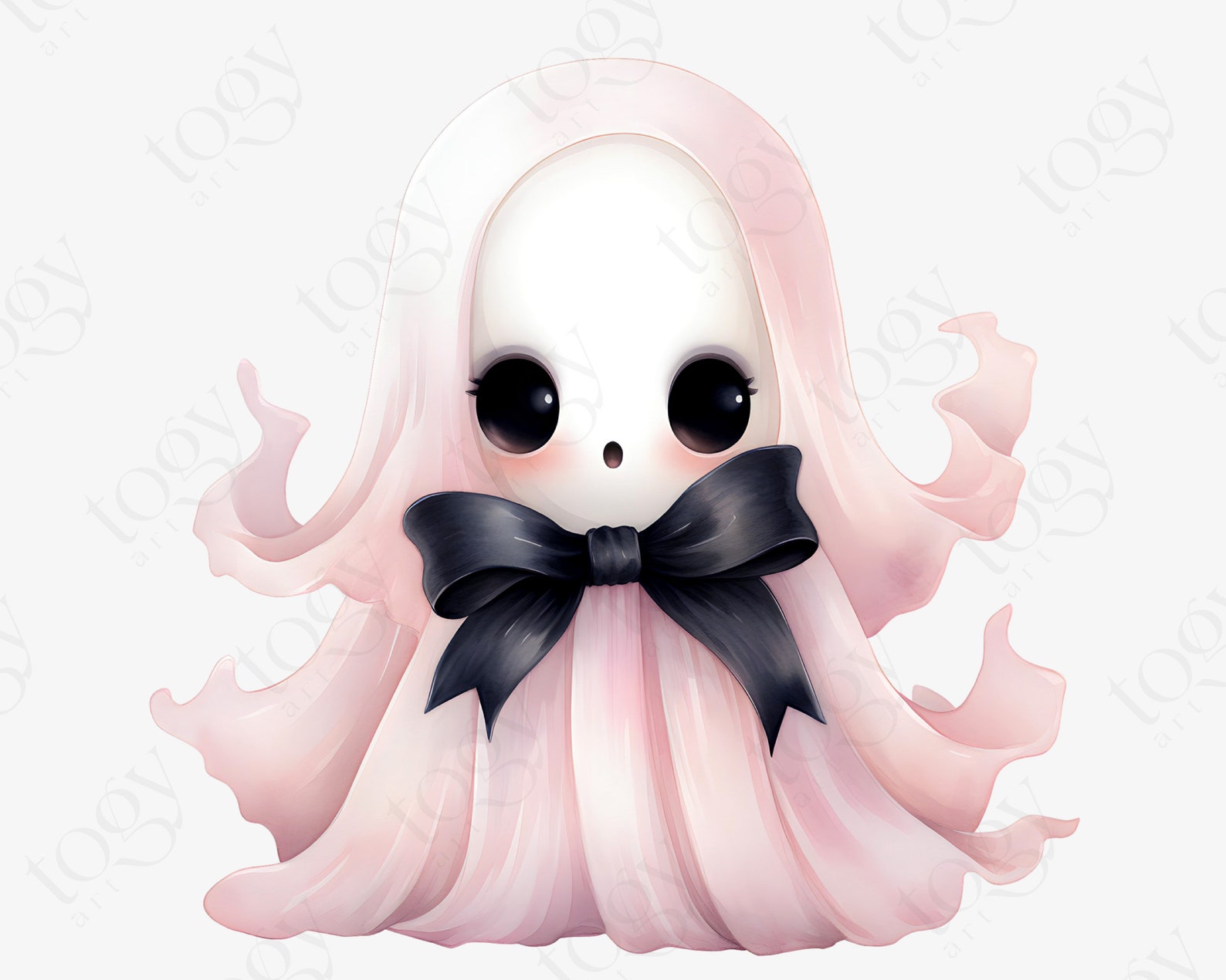 Cute Halloween Clipart Bundle, 6 Black and Pink Halloween PNG, Pink ...