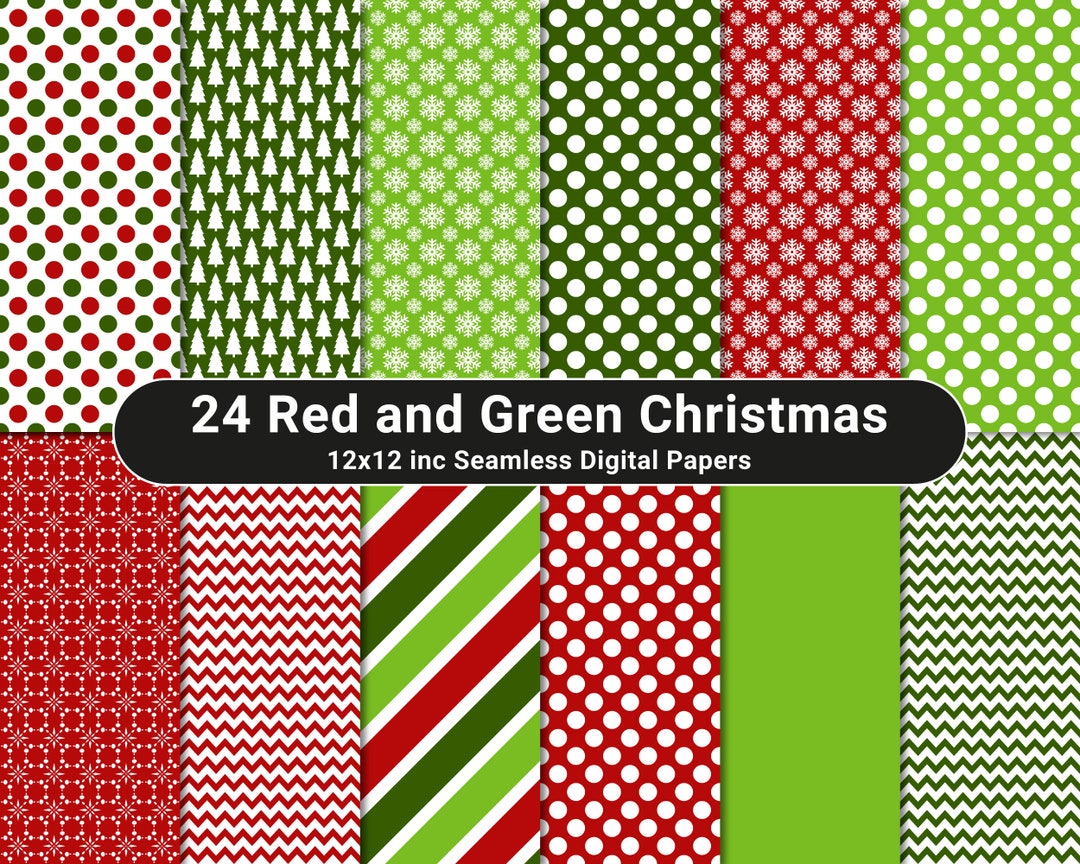 Papel digital navideño, fondos navideños rojos y verdes, patrones ...