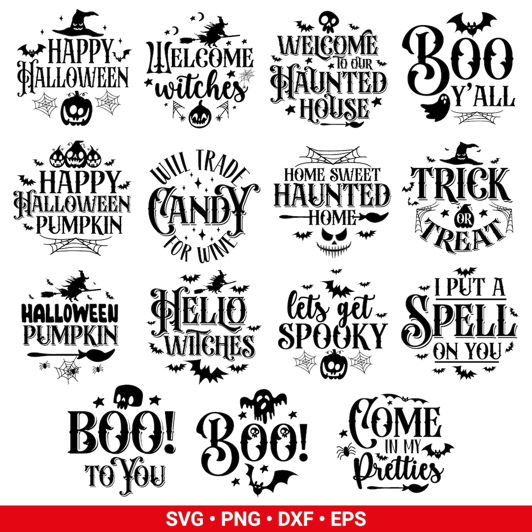 Halloween Quotes SVG Bundle, Funny Halloween Quotes, Halloween Svg ...