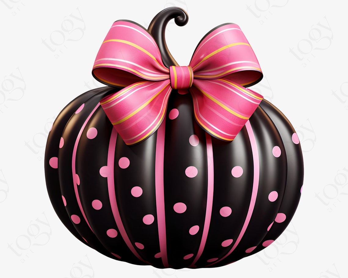 Cute Halloween Clipart Bundle, 6 Black and Pink Halloween PNG, Pink ...