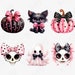 Cute Halloween Clipart Bundle, 6 Black and Pink Halloween PNG, Pink ...