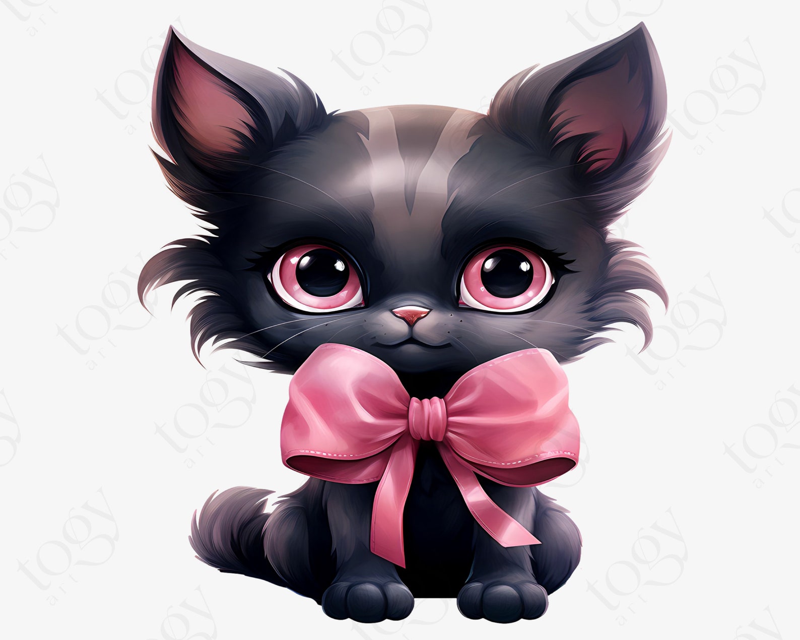 Cute Halloween Clipart Bundle, 6 Black and Pink Halloween PNG, Pink ...