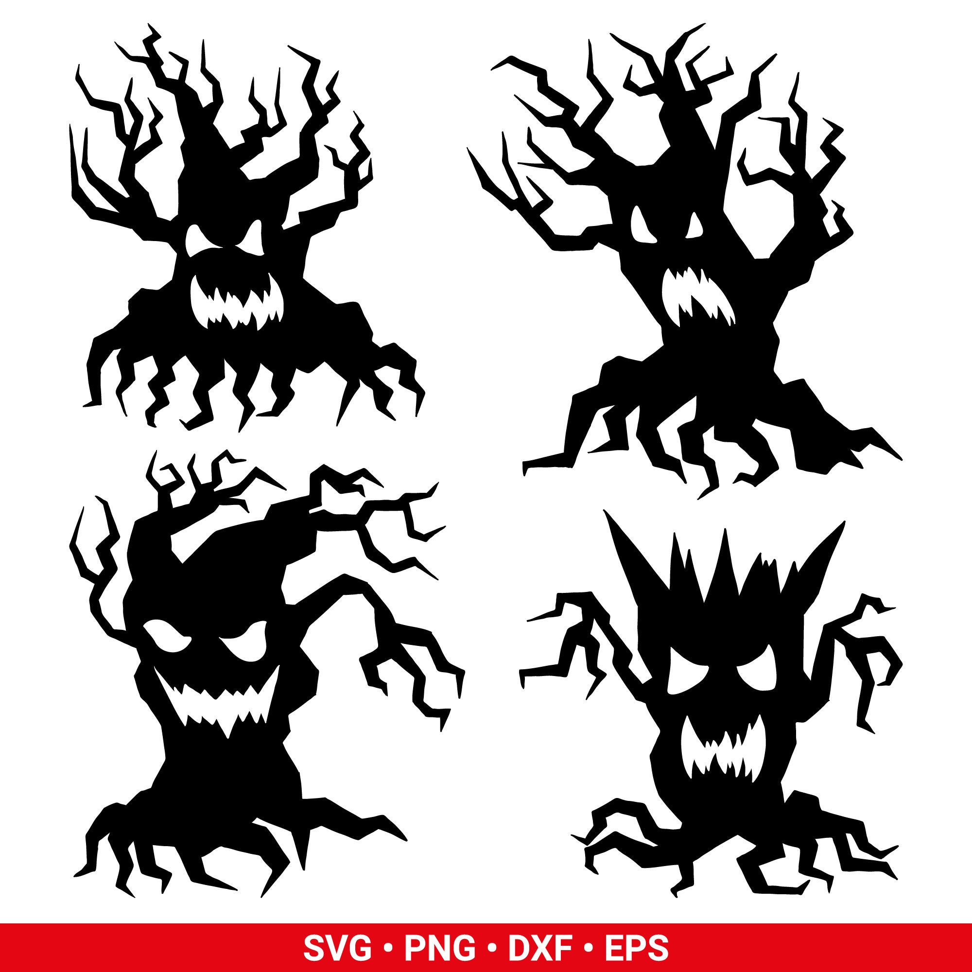 Halloween Tree Svg, Spooky Tree Silhouette, Dead Tree Svg, Bare Tree ...