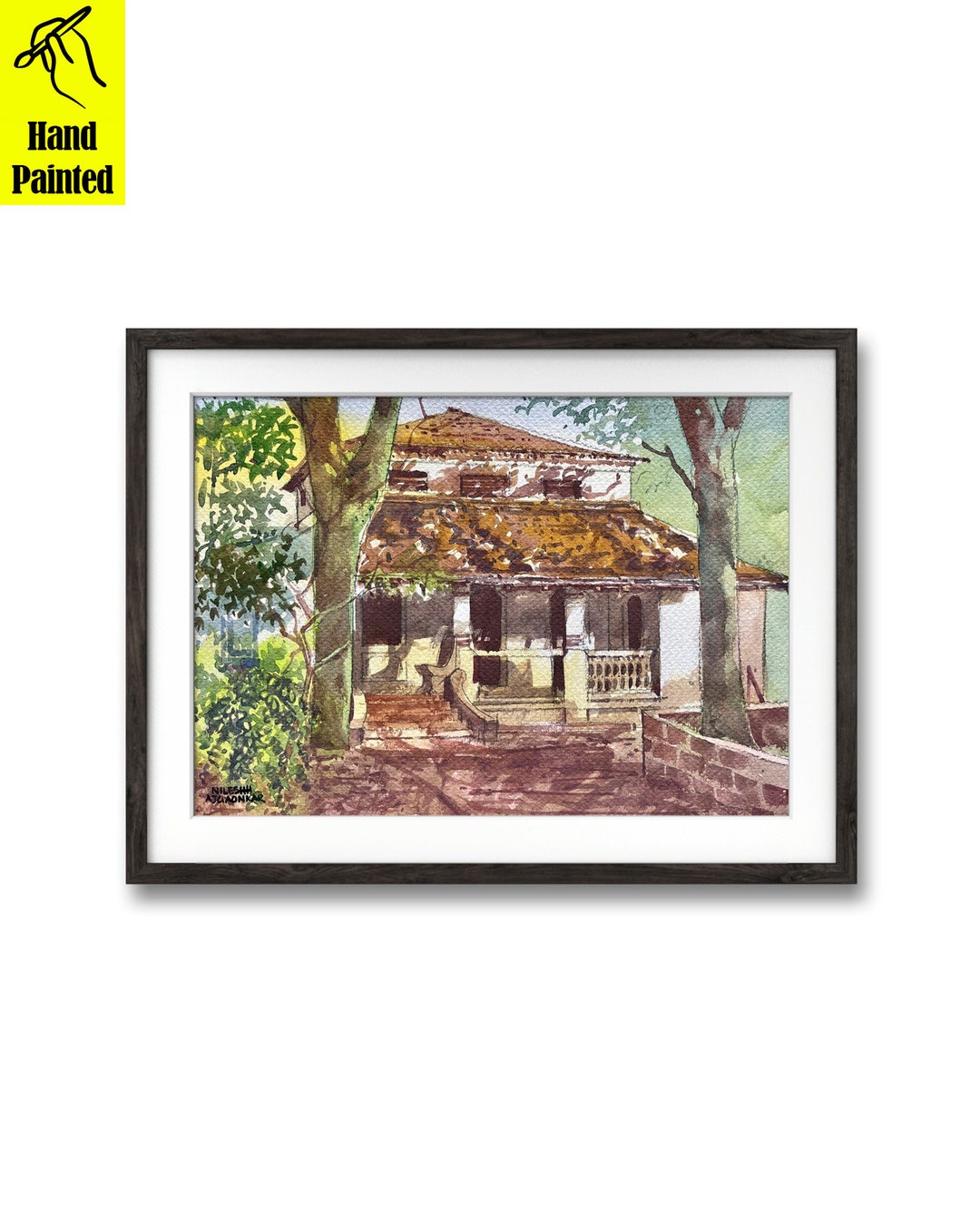 Watercolor Painting Goan House - Etsy UK