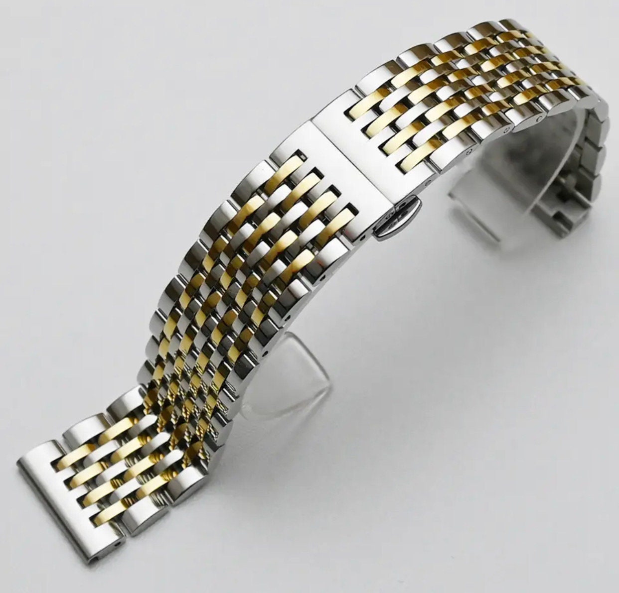Curved End Stainless Steel Watch Band 18mm 19mm 20mm 21mm 22mm ...