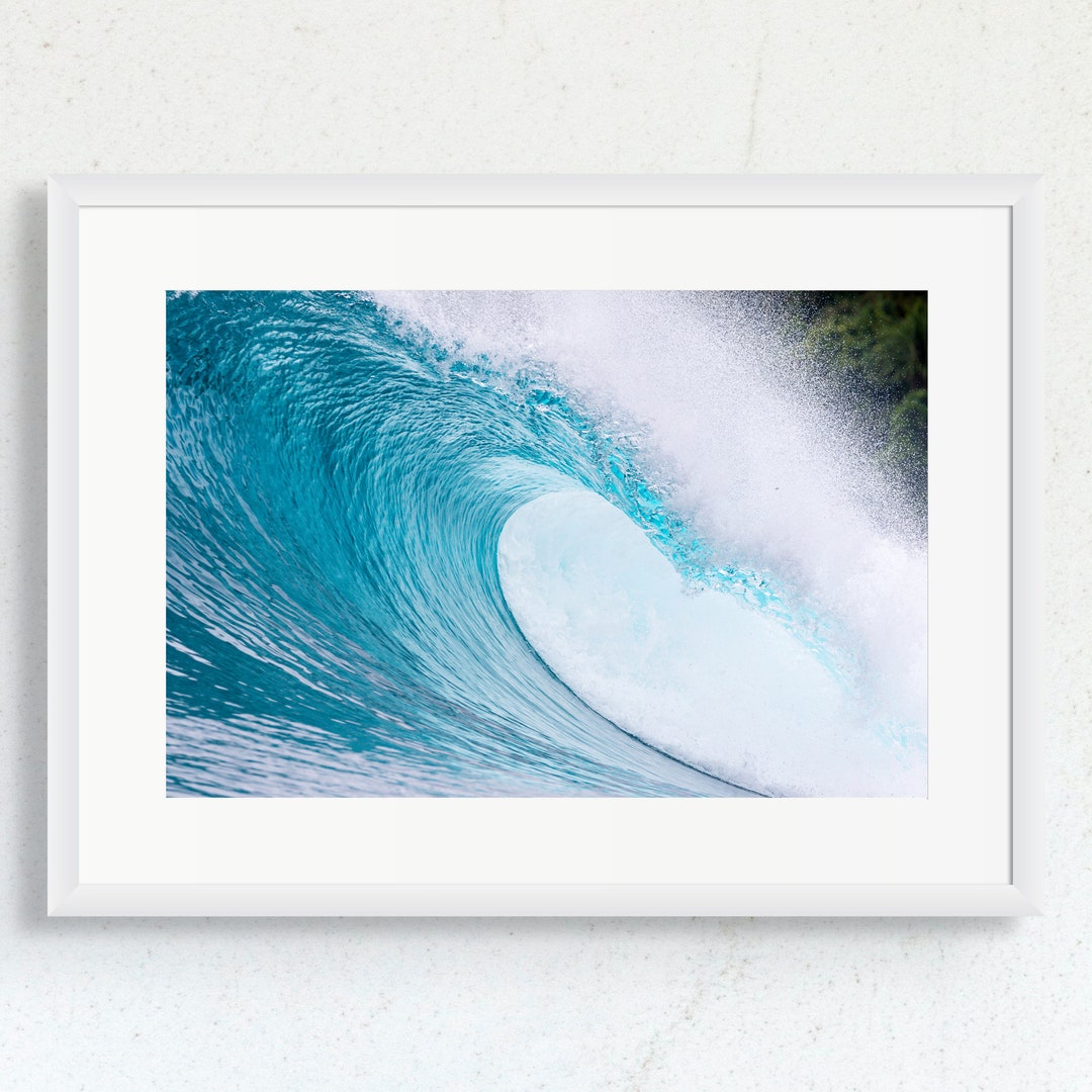 Coastal Wall Art Beach Framed Image Ocean Photo Blue Wave Photograph ...