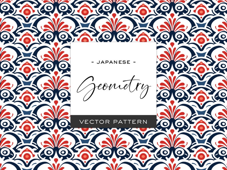 Japanese Geometry Vector Pattern - Etsy