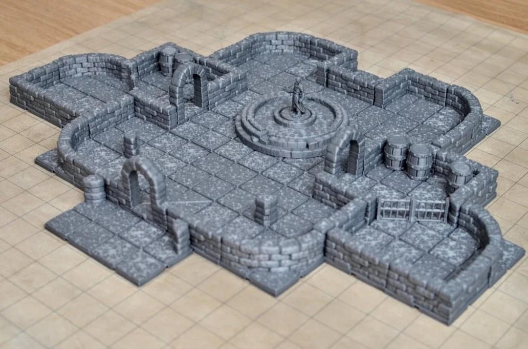 Dungeon and Dragons Tile Set - Modular Tiles With Chests, Barrels ...