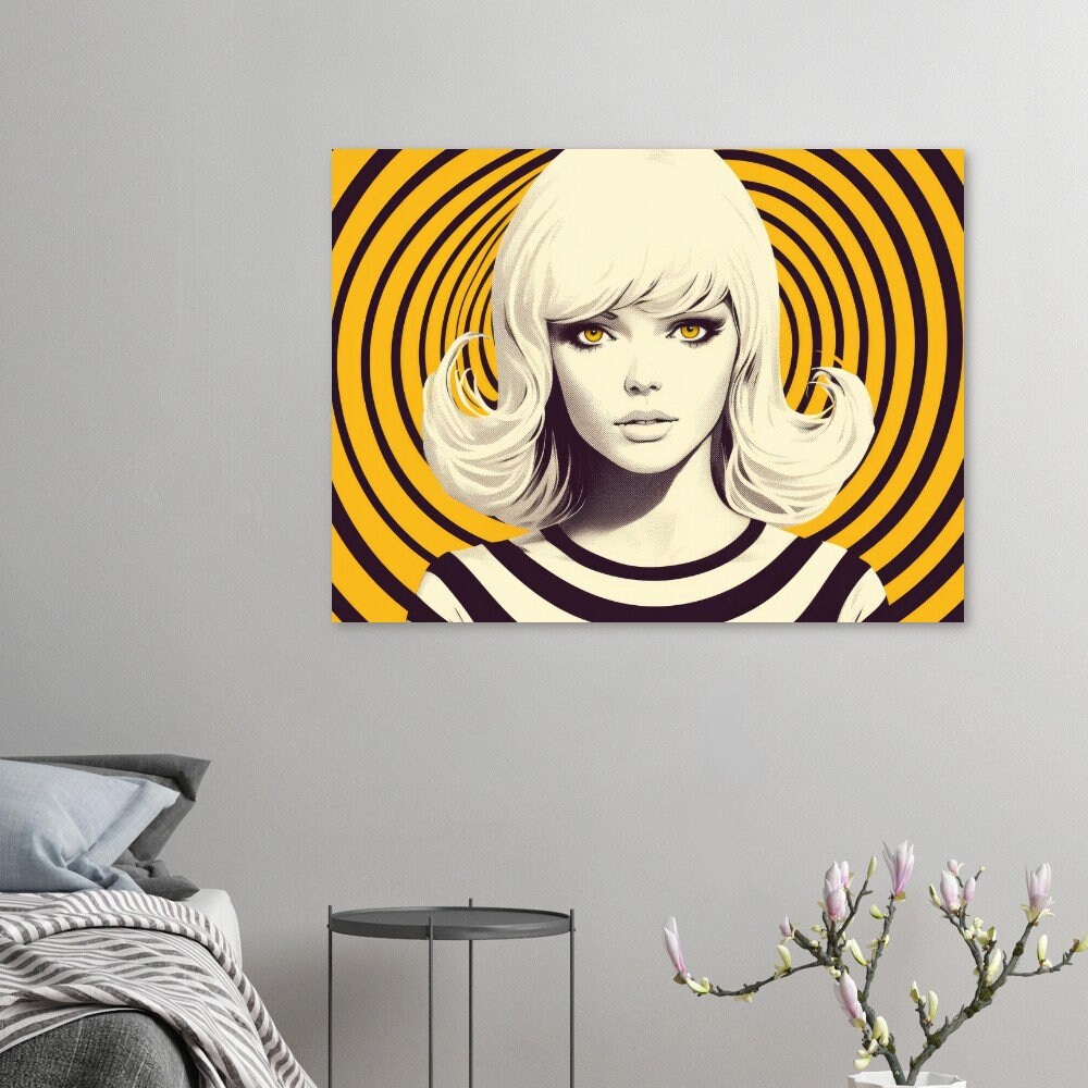 Retro Pop Art Blonde Girl Wall Art Vintage Comic Style Bold Print ...
