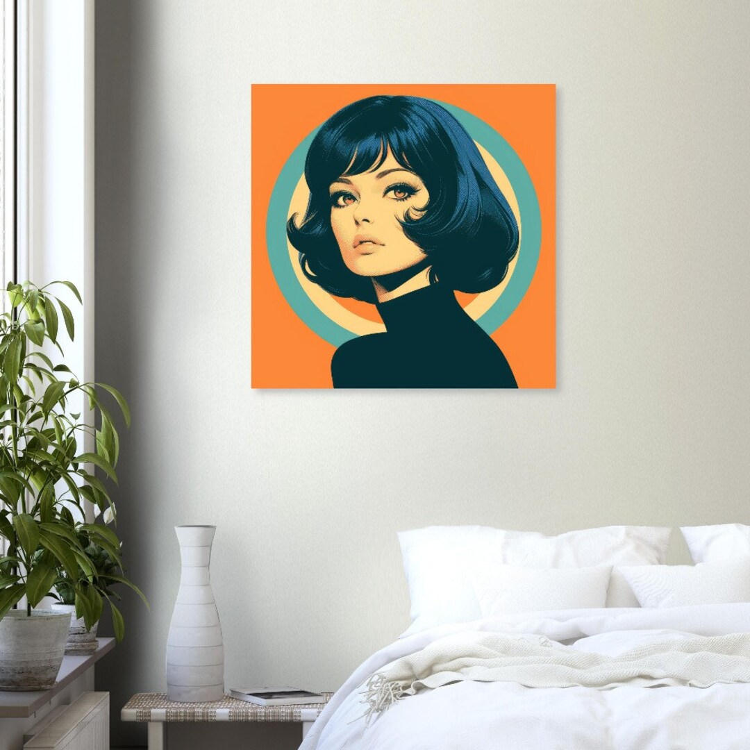 Retro Pop Art Woman Portrait, Bold Wall Art, Vintage-inspired Home ...