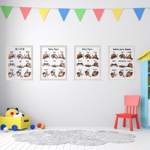 ASL Baby Sign Language Printable Poster Flashcards Signs Toddler Kids ...