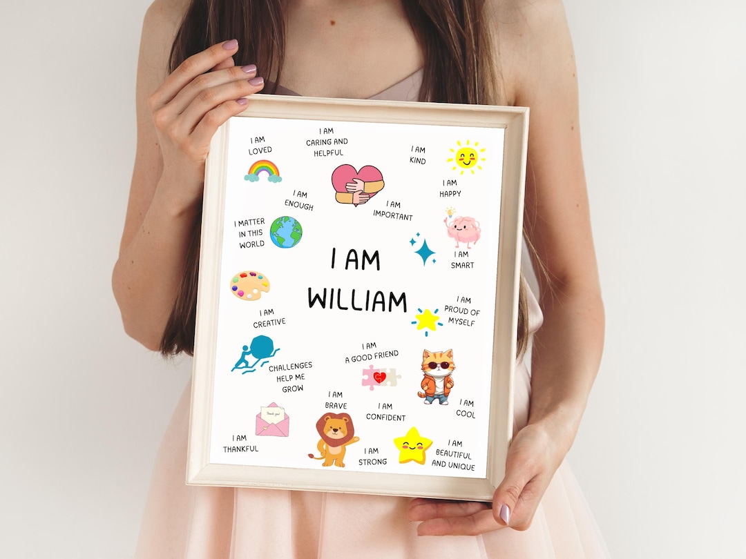 Kids Affirmations Wall Art Children Positive Affirmation for Kids ...