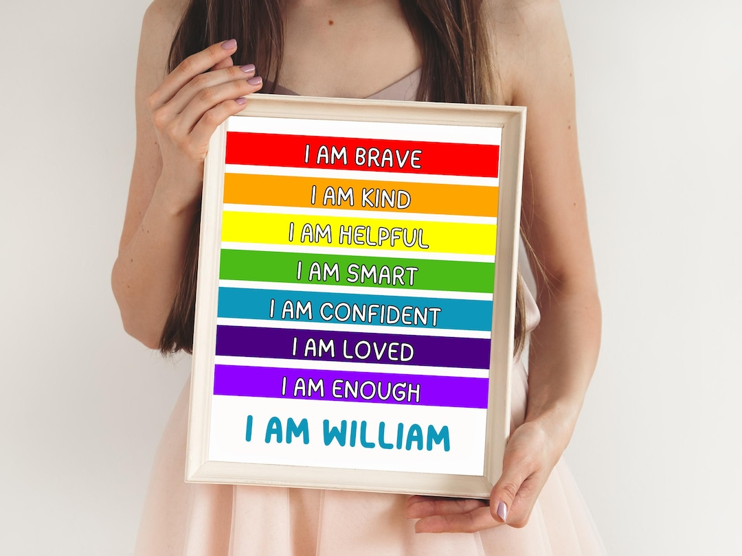 Kids Affirmations Wall Art Children Positive Affirmation for Kids ...