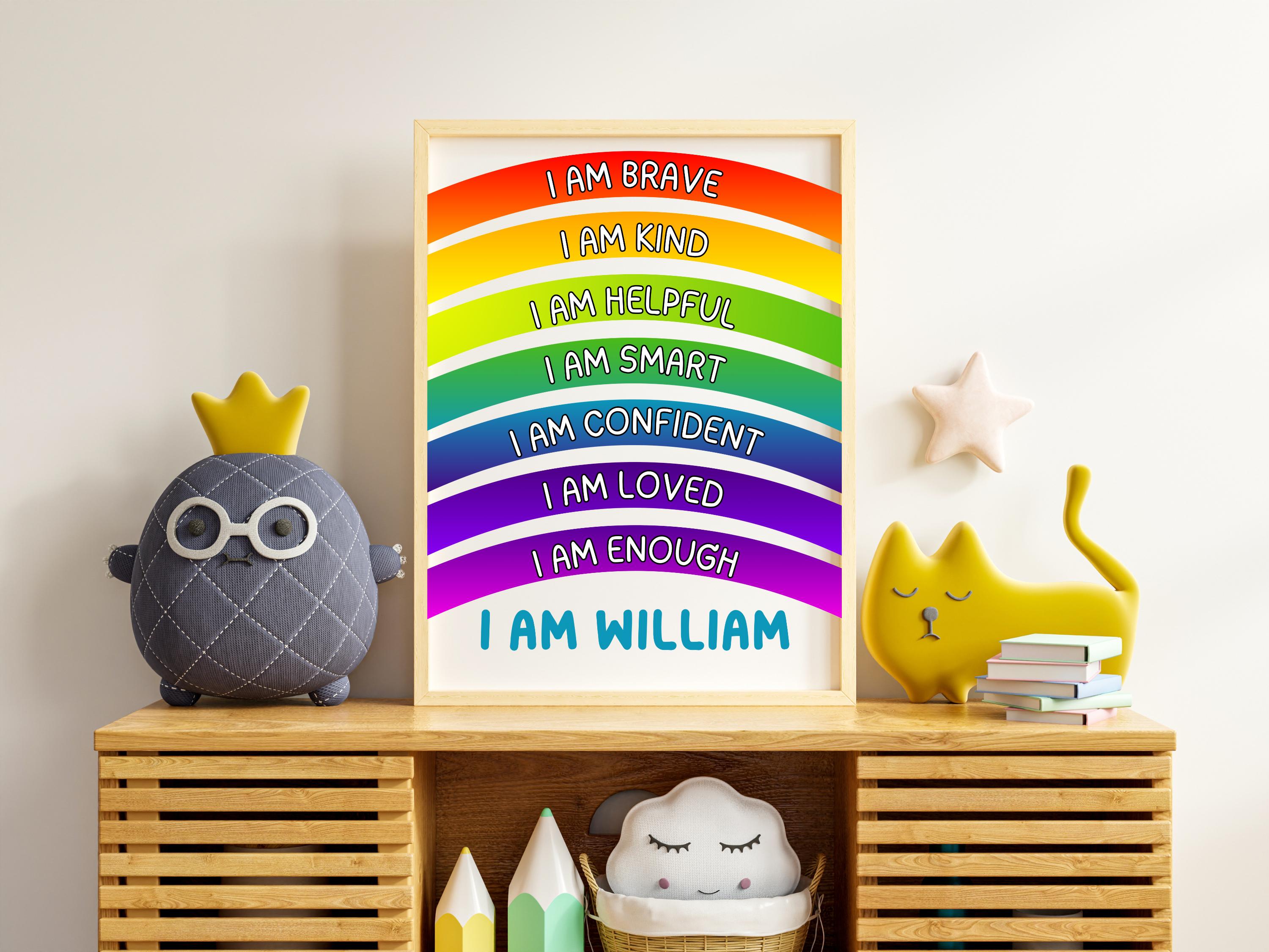 Kids Affirmations Wall Art Children Positive Affirmation for Kids ...