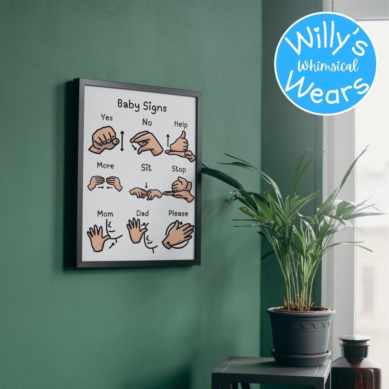 ASL Baby Sign Language Printable Poster Flashcards Signs Toddler Kids ...