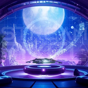 Animated Virtual Background Seamless Living Room Outer Space Sci Fi ...