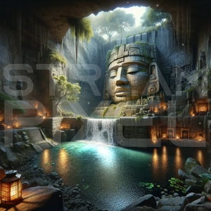 Animated Virtual Background Seamless Ancient Inca Ruin Stone Cavern ...