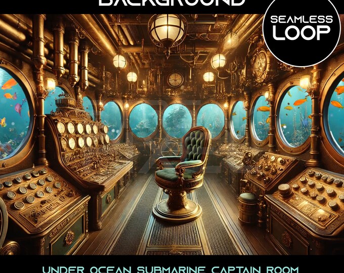 Steampunk Underwater Virtual Background | Fantasy Submarine for ...