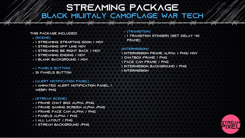 Animated Military Camo Stream Package: Twitch, Youtube (digital ...
