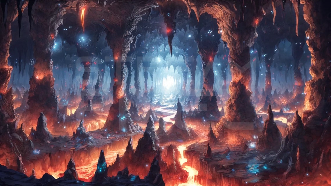 Animated Lava Cave Stream Background: Seamless Loop (digital Download ...