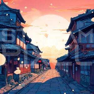 Animated Virtual Background Seamless Loop Sakura in Japanese Town Lofi ...