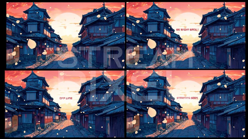 Animated Virtual Background Seamless Loop Sakura in Japanese Town Lofi ...