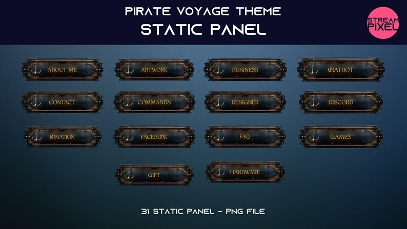 Twitch Overlay, Animated BRB Screen, Streaming Assets, Pirate Theme ...
