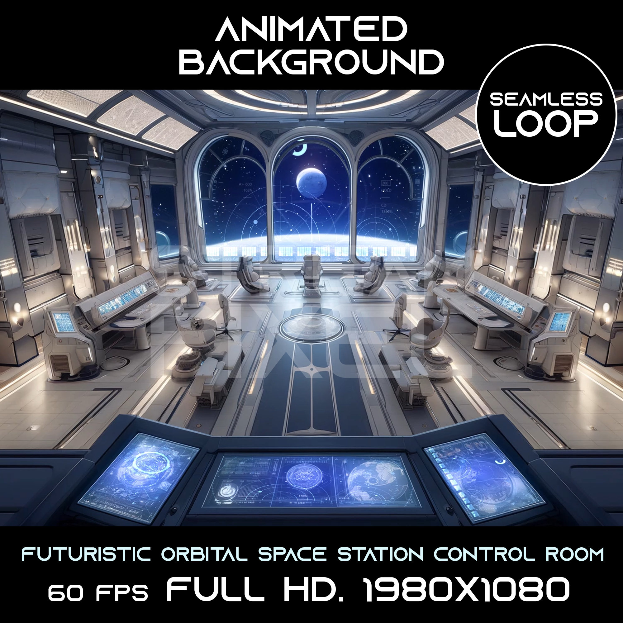 Animated Virtual Background Seamless Loop Futuristic Orbital Space ...