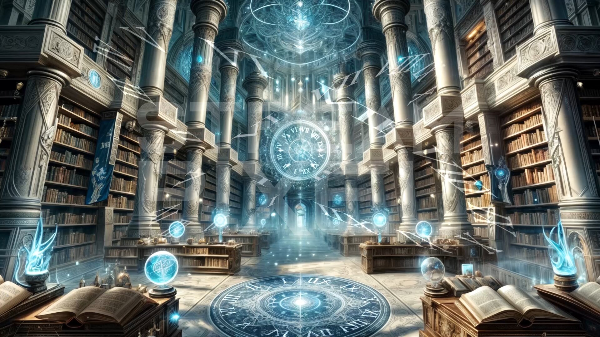Anime Magical Library Animated Background: Seamless Loop for Vtuber ...