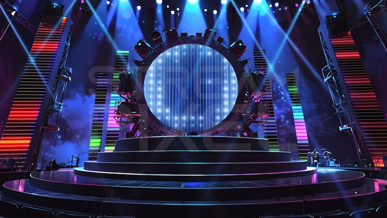 Animated Concert Stage Virtual Background: Seamless Loop (digital ...