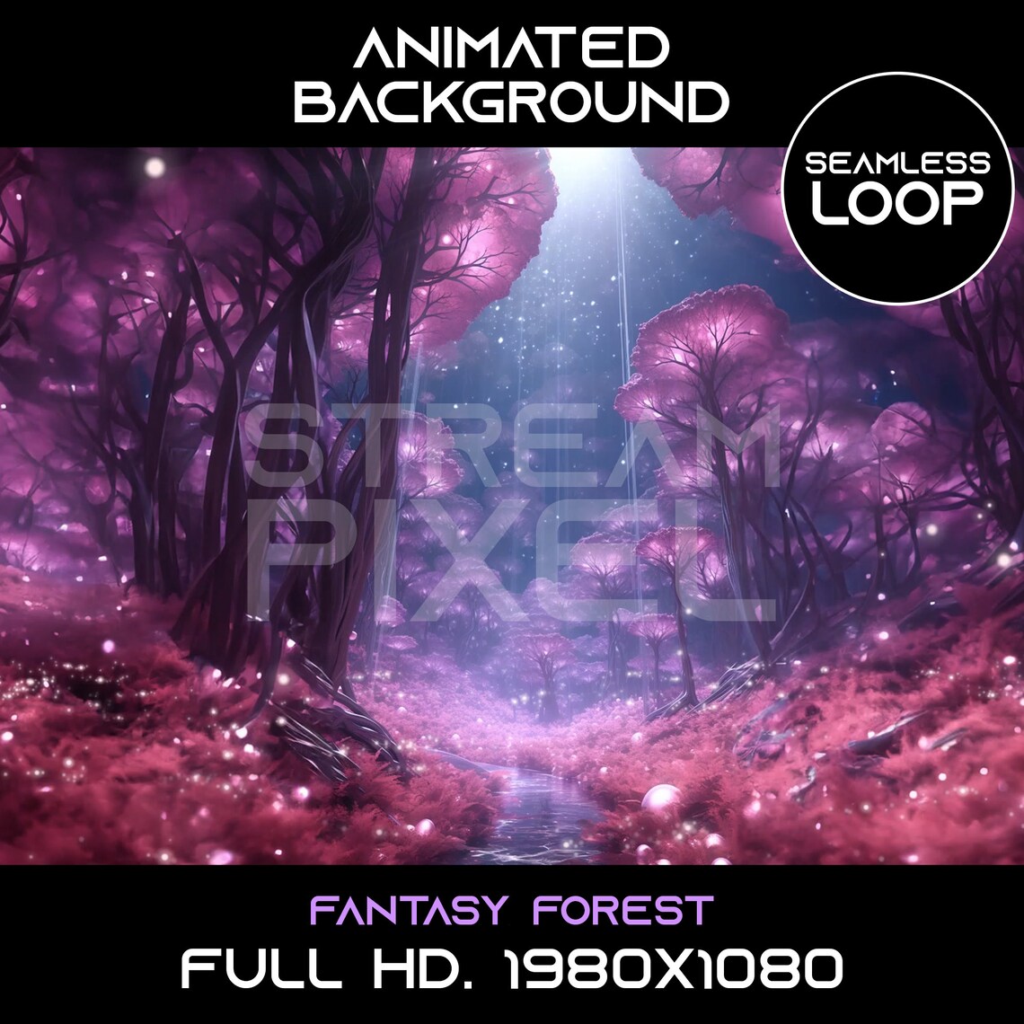Animated Virtual Background Seamless Loop Fantasy Forest Vtuber Twitch ...