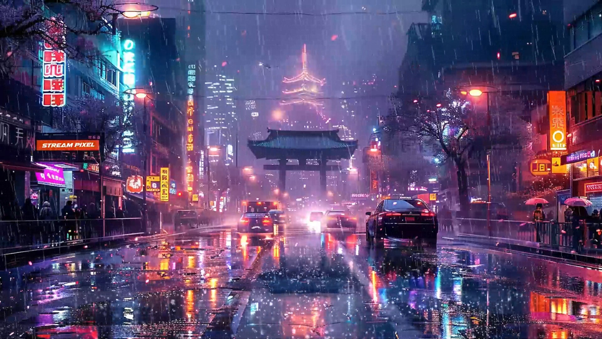 Animated Virtual Background Seamless Loop Cyberpunk Dystopia Tokyo ...