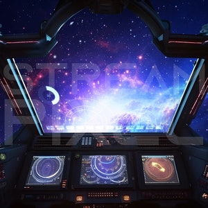 Animated Virtual Background Seamless Loop Spaceship Cockpit Star ...