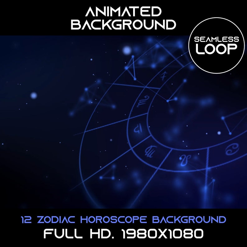 Animated Virtual Background Seamless Loop 12 Zodiac Horoscope Vtuber ...