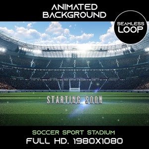 Animated Virtual Background Seamless Loop Soccer Sport Stadium Vtuber ...