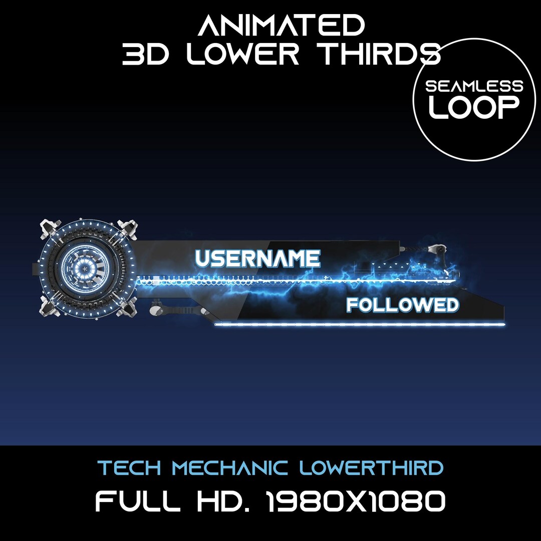 Animated Tech Mechanic Transformer Style for Twitch Popup Animation Lower Thirds Custom Name ...
