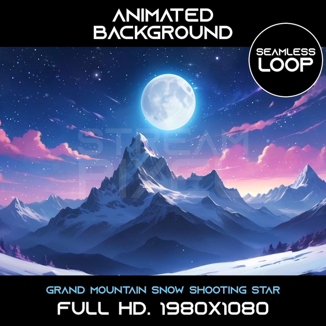 Animated Mountain Snow Lofi Stream Background: Seamless Loop (digital ...