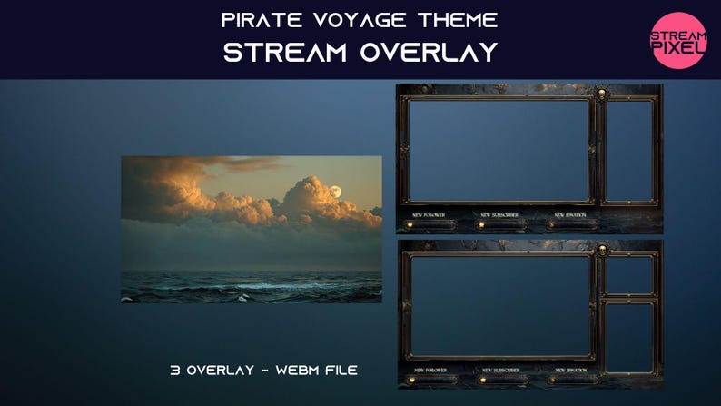 Twitch Overlay, Animated BRB Screen, Streaming Assets, Pirate Theme ...
