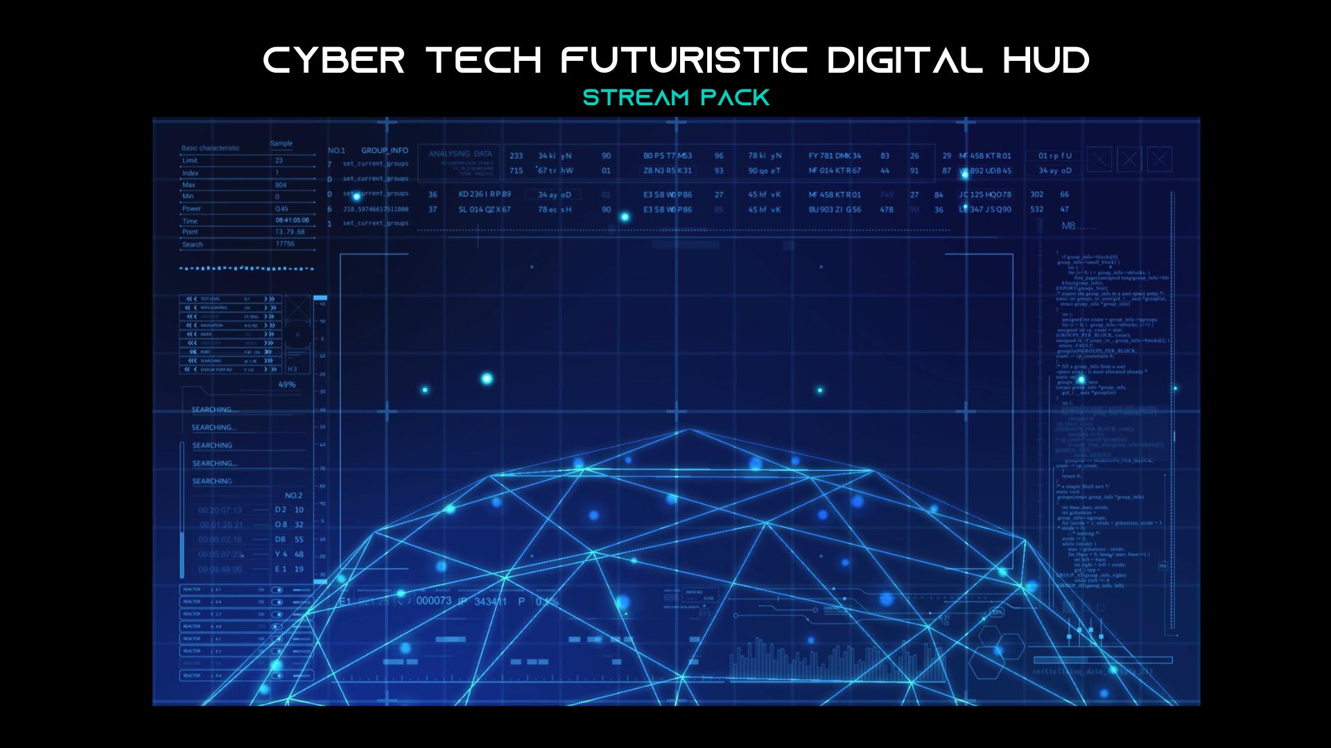 Animated Cyber Tech Streaming Package: Futuristic HUD Overlay (digital ...