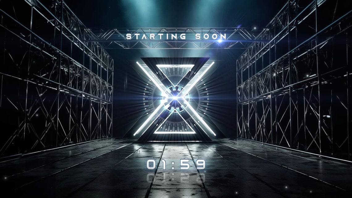 Animated Virtual Background Seamless Loop X Core Mechanic Timer Vtuber Twitch Overlay Zoom ...